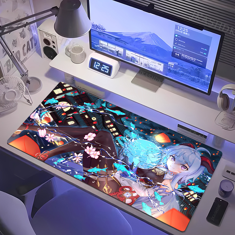 90x40 ซม.Ganyu Mousepad Genshin Impact การ์ตูนใหญ่อะนิเมะ Gaming Mouse ...