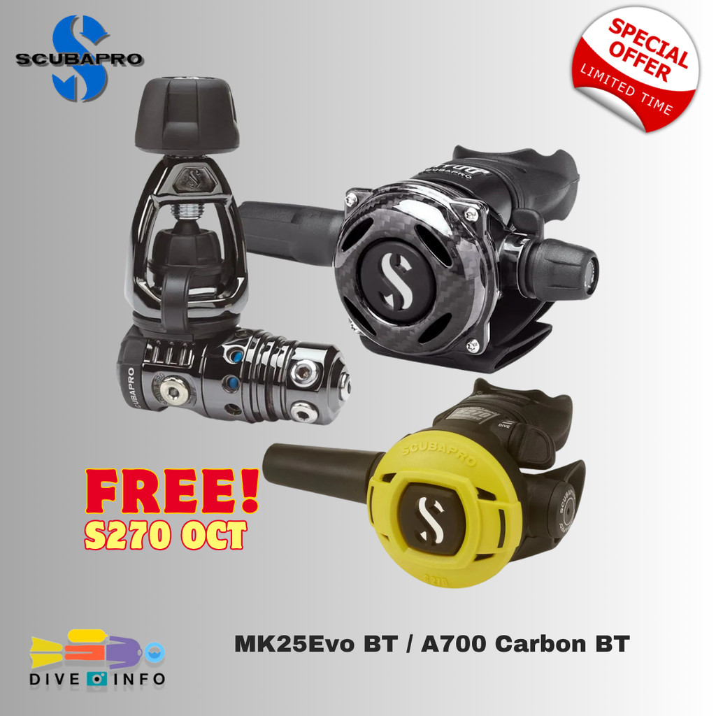 *Free Oct* SCUBAPRO MK25 EVO BT / A700 Carbon BT + S270 Octopus ...