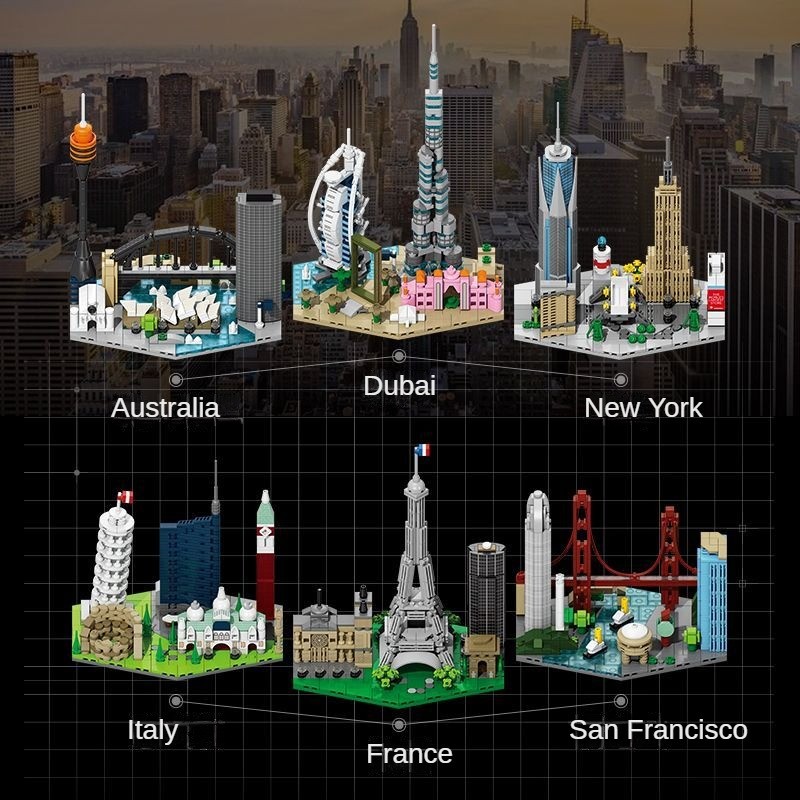 Global City Series Skyline Building Street View Building Blocks ใช้งาน ...