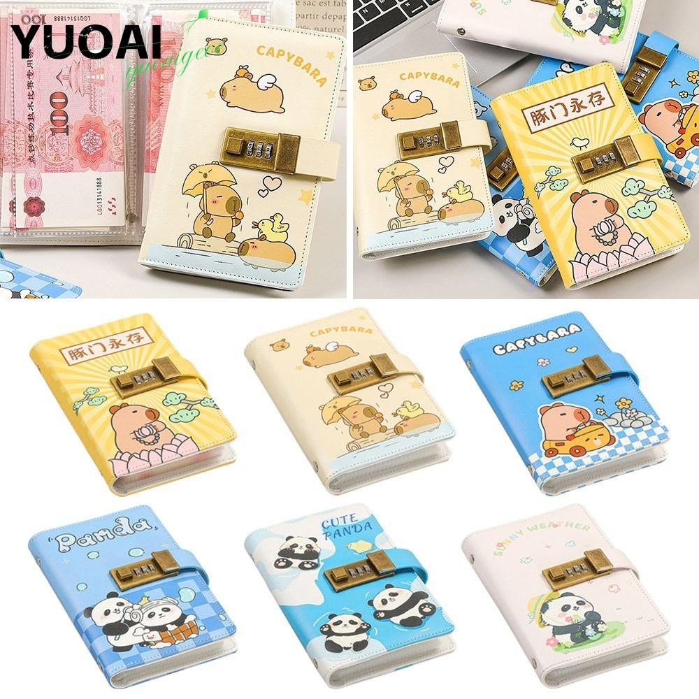 YUOAI 100 ซองประหยัดเงิน Challenge, Kapibala Panda Mini Binder Saving ...