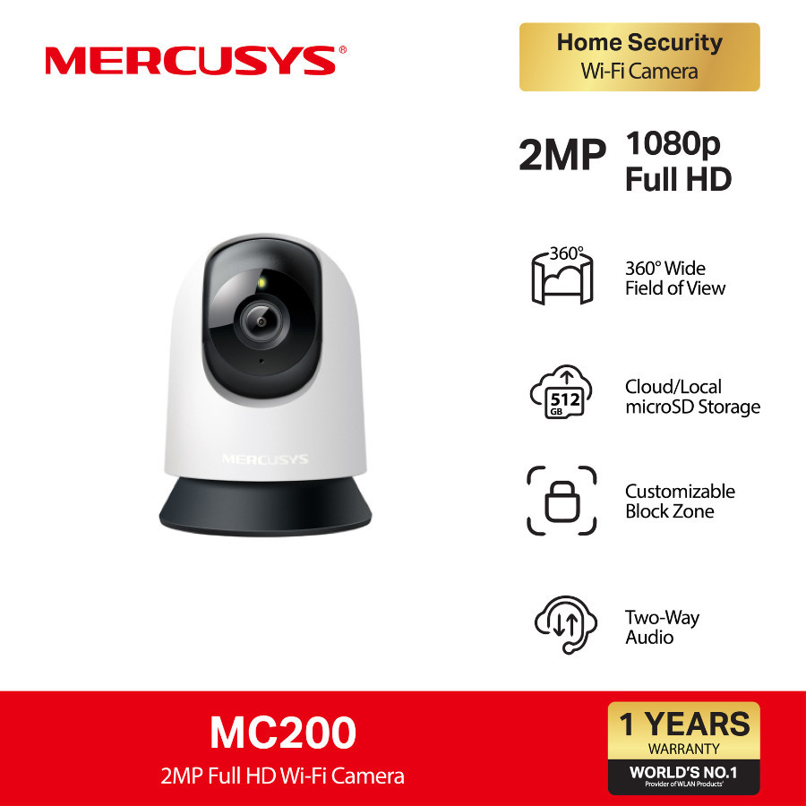 MERCUSYS MC200 Home Security Wi-Fi Camera 1080p FHD | Shopee Thailand