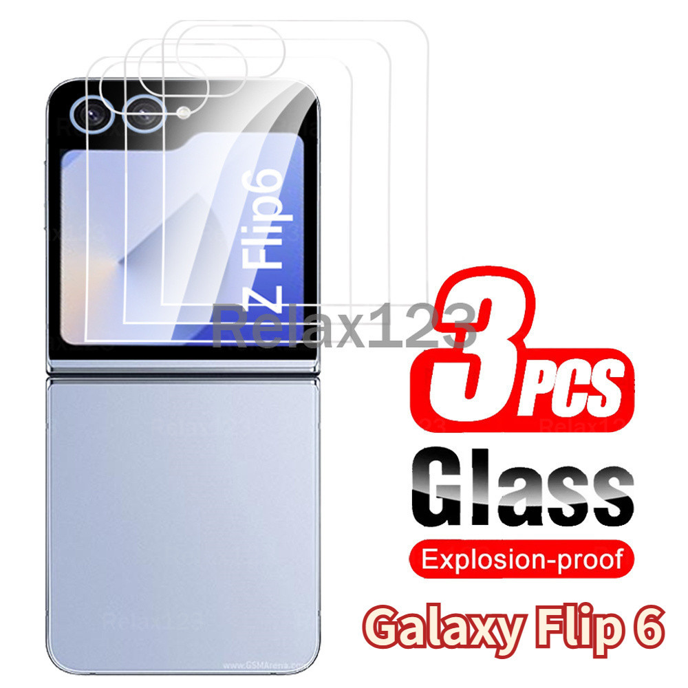 3pcs สําหรับ Samsung Galaxy Z Flip 6 5G Full Coverage กลับป้องกันกระจก ...