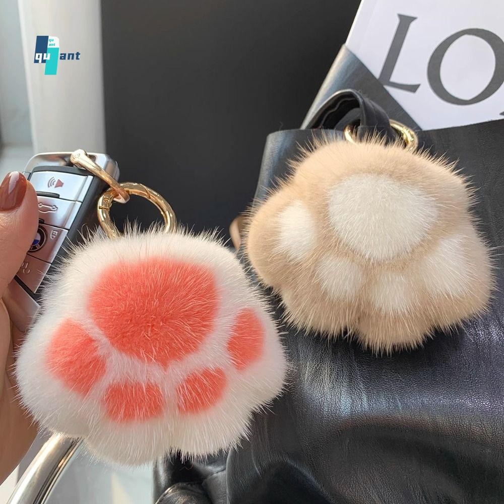 Quantumsky Cats Paw Fur พวงกุญแจ, ตุ๊กตาสัตว์ Love Cats Paw ตุ๊กตาพวงกุญแจ, ของขวัญคริสต์มาส ...