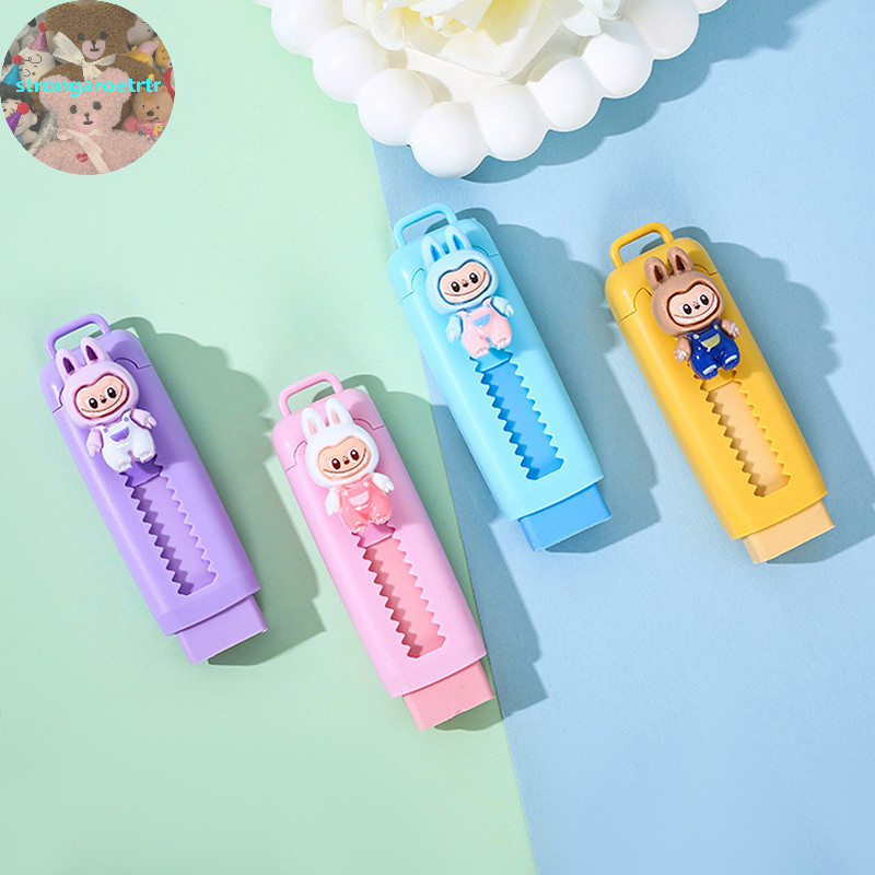 Strongaroetrtr น่ารัก Anime Labubu Push-Pull ยางลบการ์ตูนยางลบนักเรียน ...