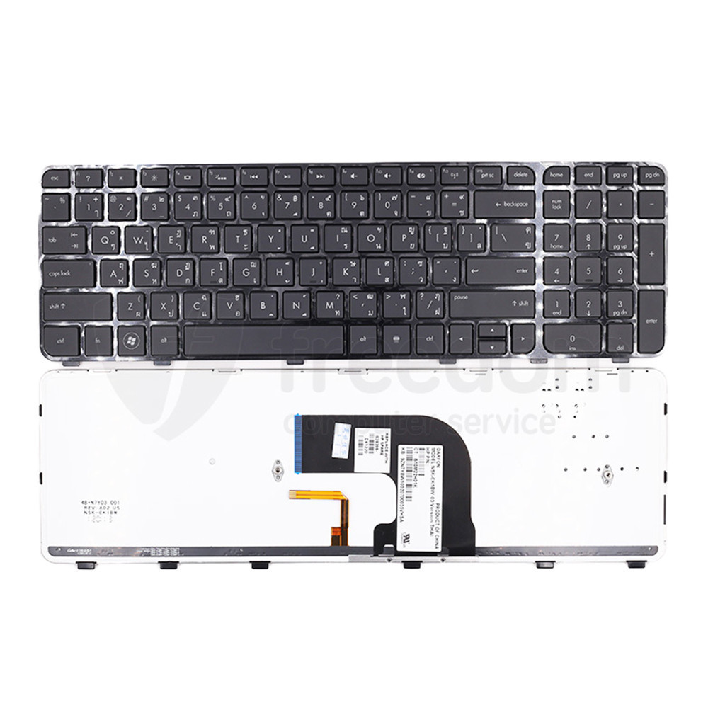คีย์บอร์ด Hp envy DV6-7000 DV6-7100 DV6-7200 DV6-7300 ไทย อังกฤษ มีไฟ ...