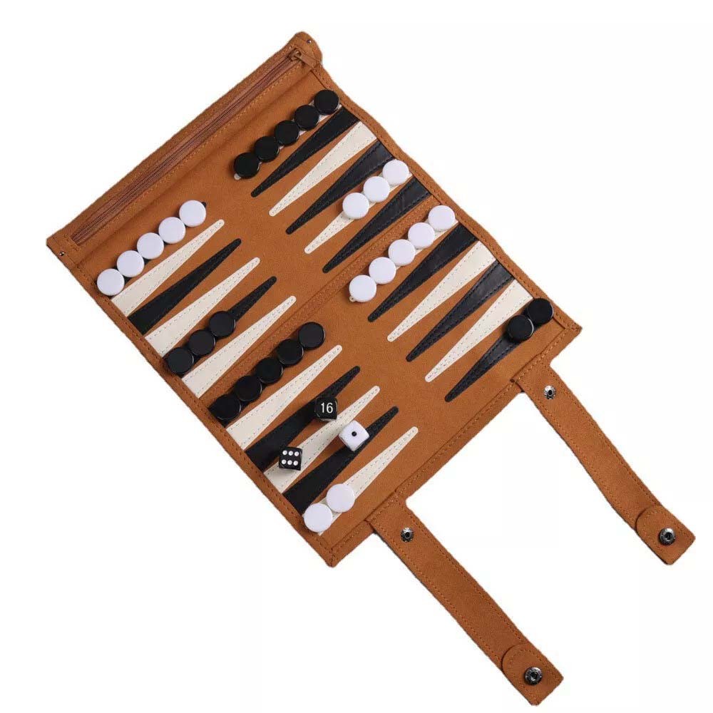 Backgammon Board Game Kit Travel Portable Roll Up Backgammon Board Game ...