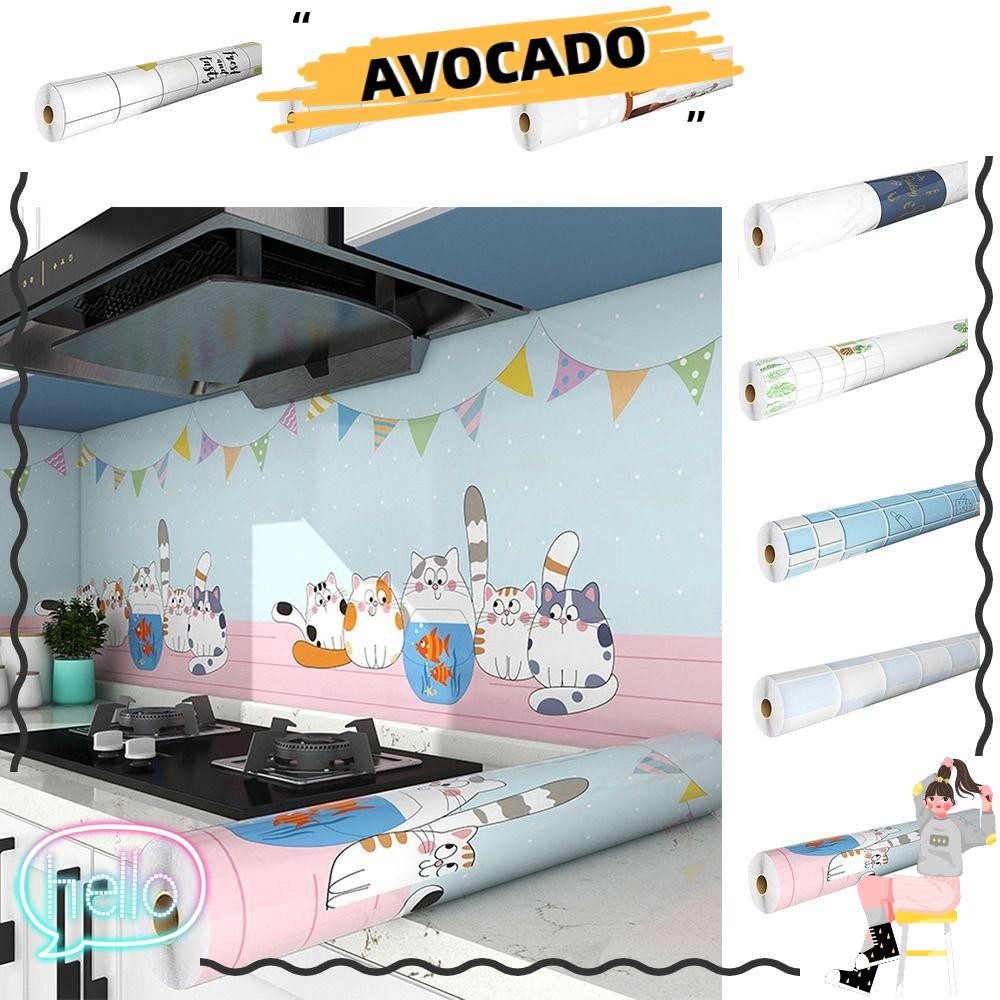 วอลล์เปเปอร์ AVOCAR, สติ๊กเกอร์ติดผนังกระเบื้องกาวในตัวกันความชื้น, ทน ...