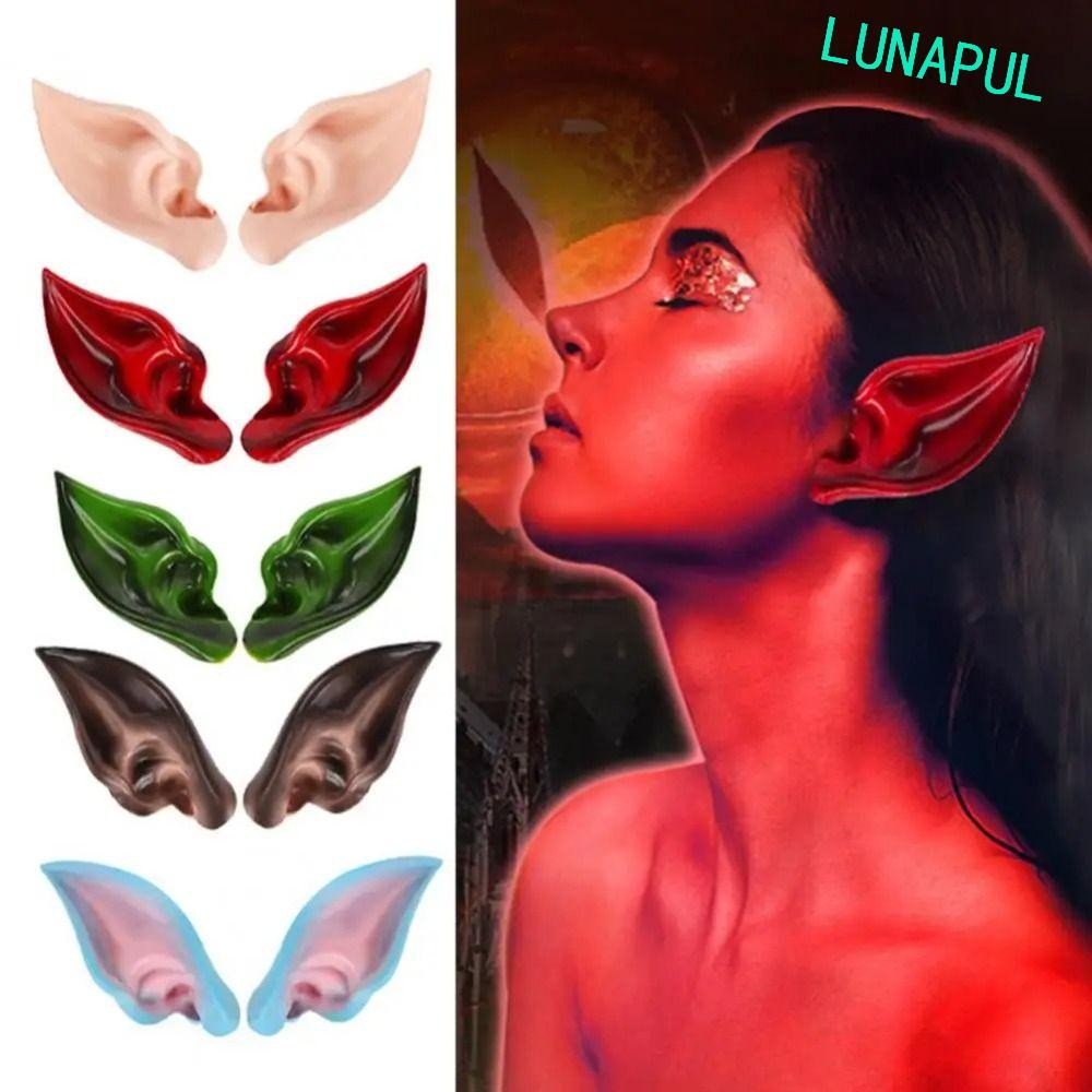 Lunapul Elf Ears, Latex Carnival แต่งตัวหูปลอม, ชุดคอสเพลย์แบบนุ่ม ...