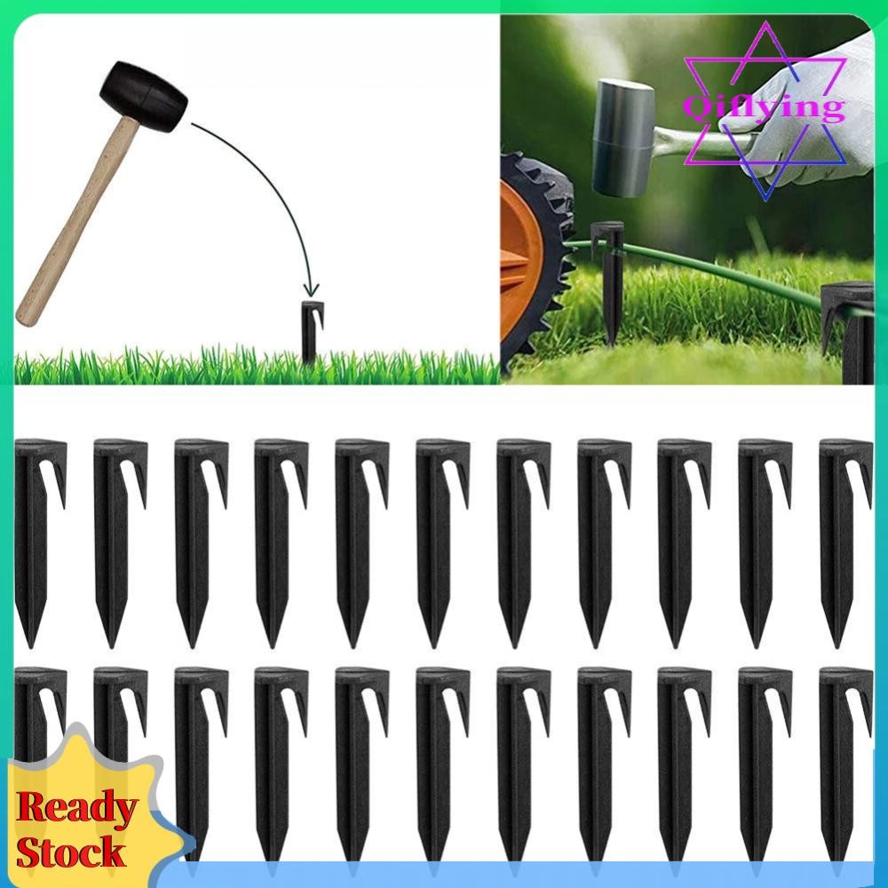 100 ชิ้น Ground Spikes Fixing Pins สวนเครื่องตัดหญ้า Peg สําหรับ Laying ...