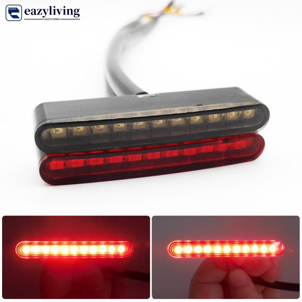 Eazyliving รถจักรยานยนต์ด้านหลังไฟเบรค Mini 12V 11LED ไฟท้ายหยุดโคมไฟสําหรับ Dirt bike รถมอเตอร์ ...