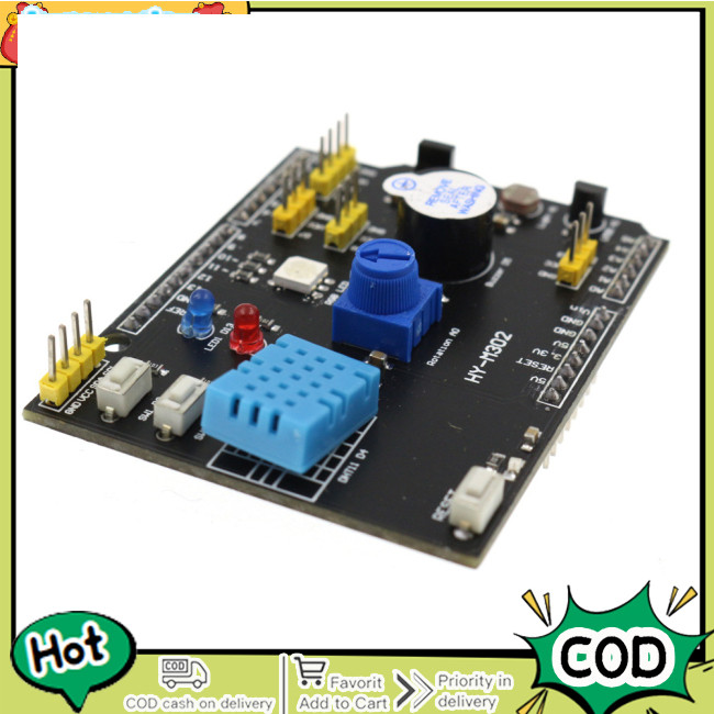 9 in 1 บอร์ดขยายมัลติฟังก์ชั่นสําหรับ Arduino R3 LM35D DHT11 เซ็นเซอร์ ...