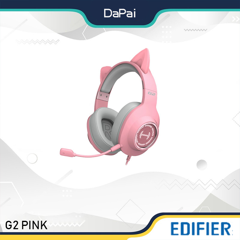 Edifier G2 Pink Head ติดตั้งหูฟังคอมพิวเตอร์ตั้งโต๊ะแบบมีสาย Esports ...