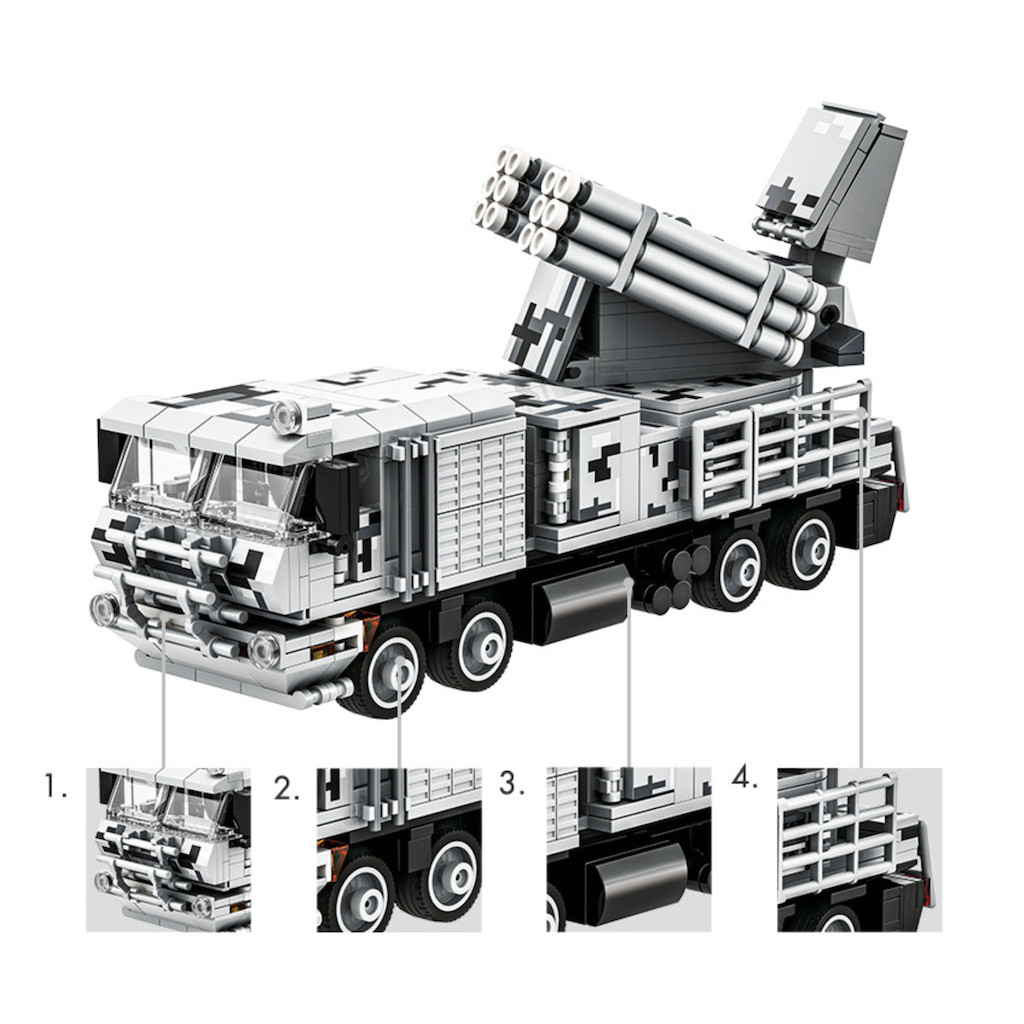 Mytopshop 582PCS MOC Pantsir-SM Air Defense System รถบรรทุกของเล่นเพื่อการศึกษา Building Block ...