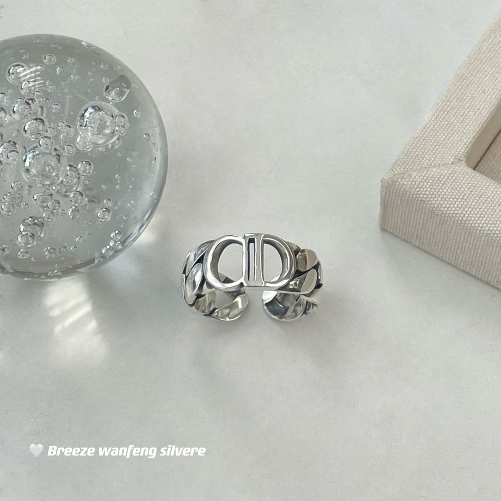 S925 เงินสเตอร์ลิงถังโซ่ CD แหวนเปิดแหวนราคา NO.1026150393A8510 | Shopee Thailand