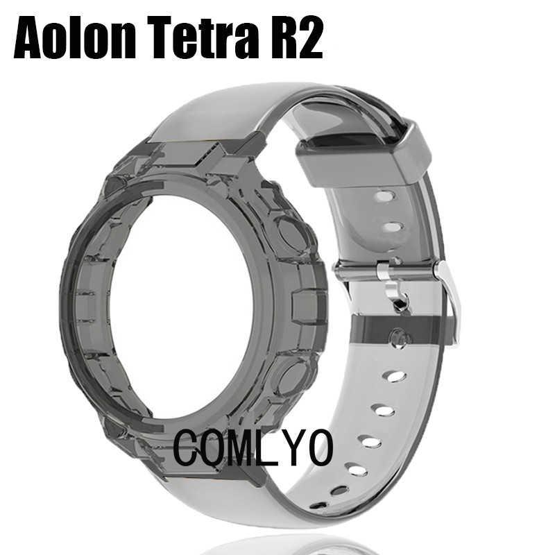 สําหรับ Aolon Tetra R2 สายรัด + กรณีสมาร์ทนาฬิกาป้องกันกันชน TPU Clear ...