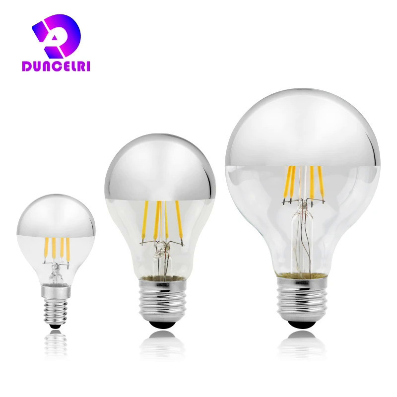 Edison E14 E27 Mirror Silver Retro LED Light Bulb 4W G45 A60 ST64 G80 ...