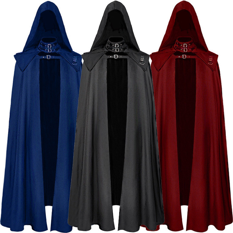 cosplayMedieval Gothic Cloak Halloween Party Devil Wizard Death Robe ...