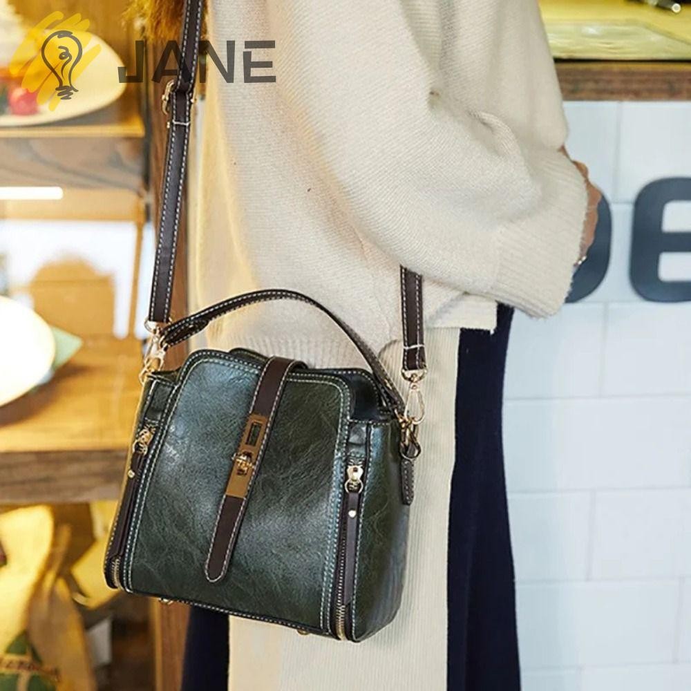 JANE Bucket กระเป๋าสะพายไหล่และถือได้, PU หนังคุณภาพดี, สไตล์แฟชั่นสี ...