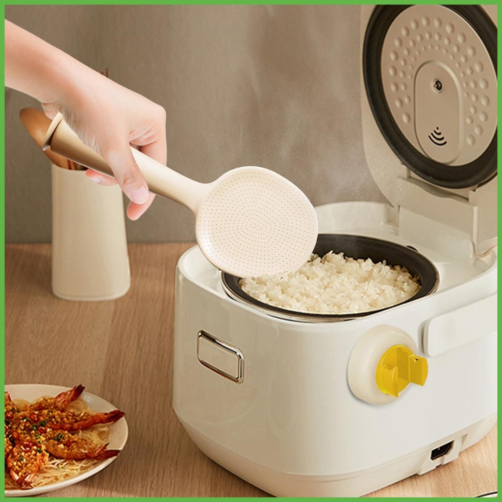 ยืนช้อนข้าวตักไม้พายถ้วยดูด Stand-up ข้าว Scooper Non Stick หม้อหุงครัวอุปกรณ์ทําอาหาร dyrfth ...