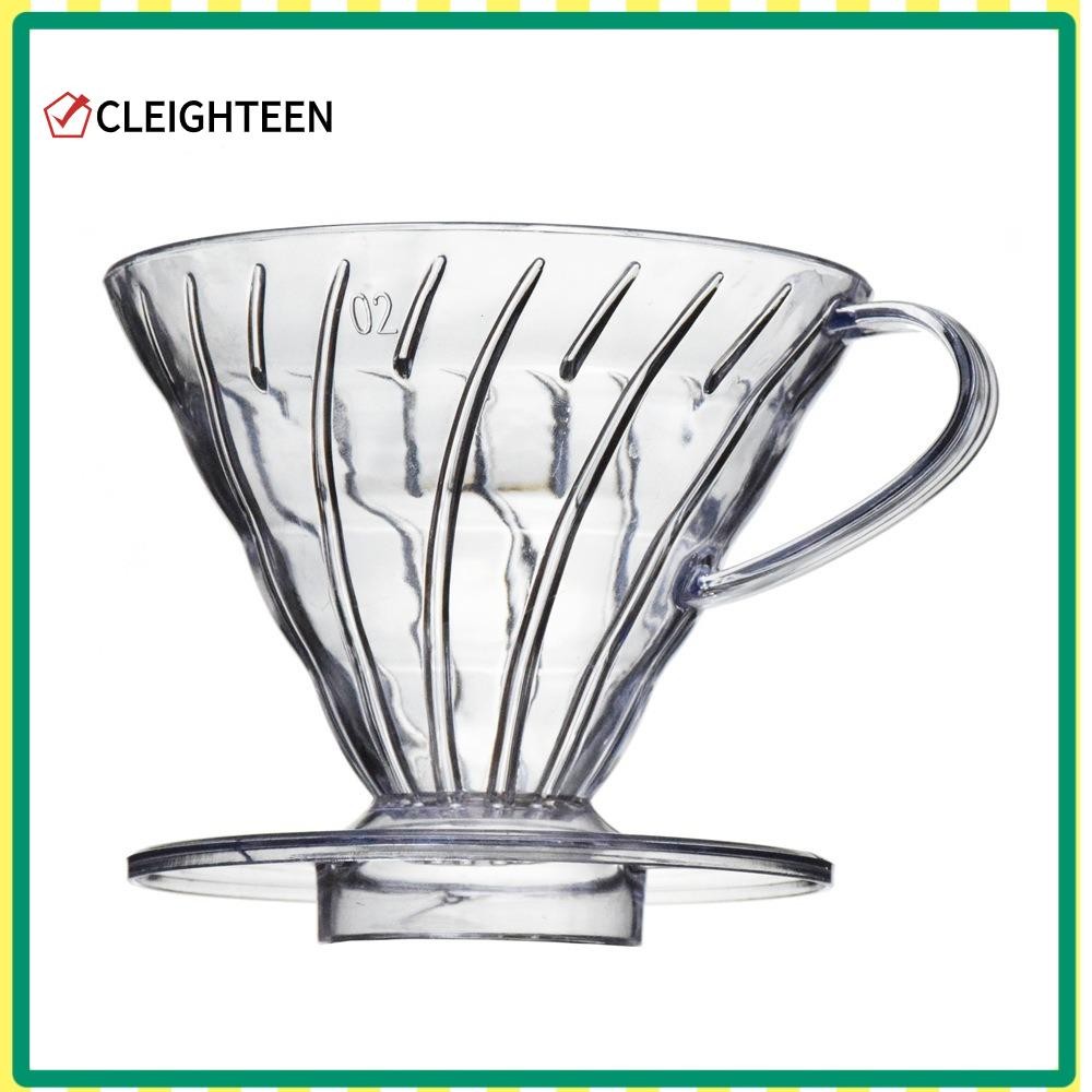 CLEIGHTEEN Coffee Hand Dripper, พลาสติก V รูป 60 ถ้วยกรองกาแฟ ทนทาน 01/ ...