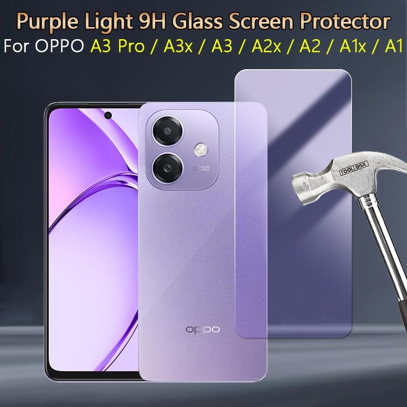 ปลดล็อคลายนิ้วมือสําหรับ OPPO A3 Pro A3X A3S A2X A2 A1X A1K A1 สีม่วง HD Clear Slim 2.5D Anti ...