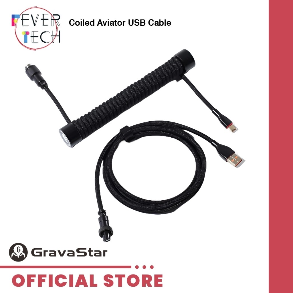 GravaStar Coiled Aviator สาย USB Premium Braided TPU Design GoldPlated USBA และ TypeC Connectors ...