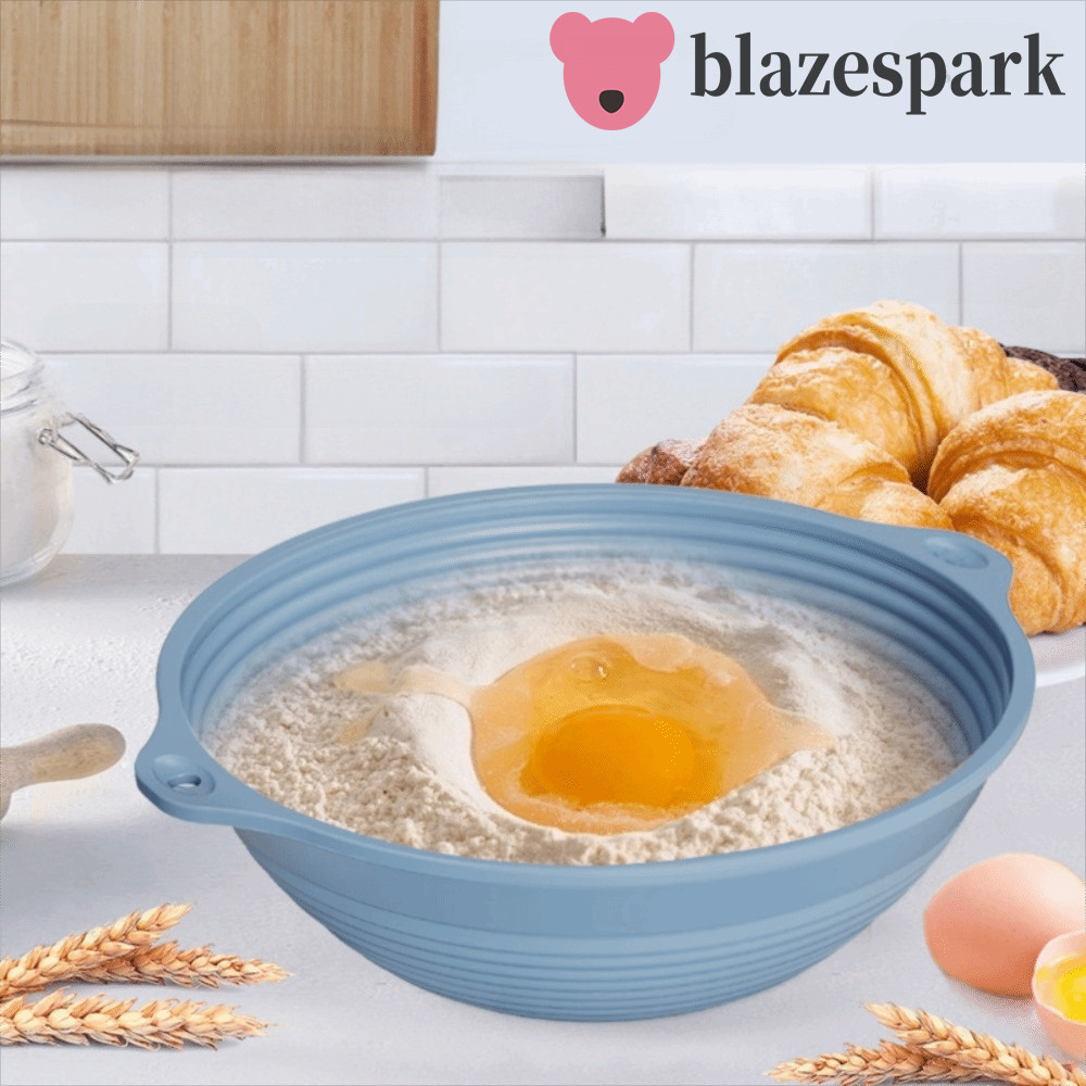 BLAZESPARK ชามแป้ง,ตะกร้าป้องกันขนมปังซิลิโคนกลม/รูปไข่,ลวดเหล็กสร้างประหยัดพื้นที่ทนอุณหภูมิสูง ...