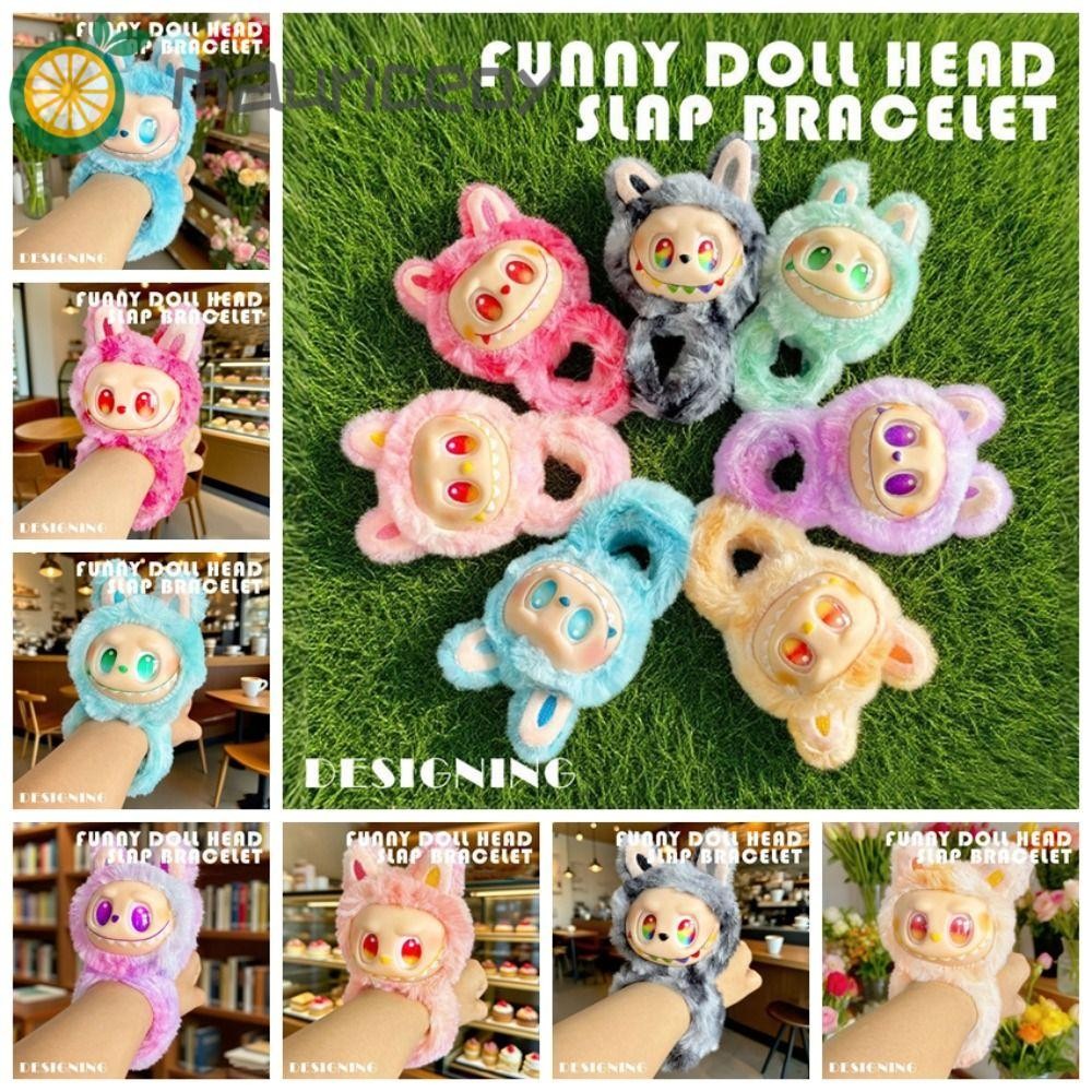 MAURICEOYA Labubu Plush Wrist Toy,สายรัดข้อมือSlap Bracelet Labubu Slap ...