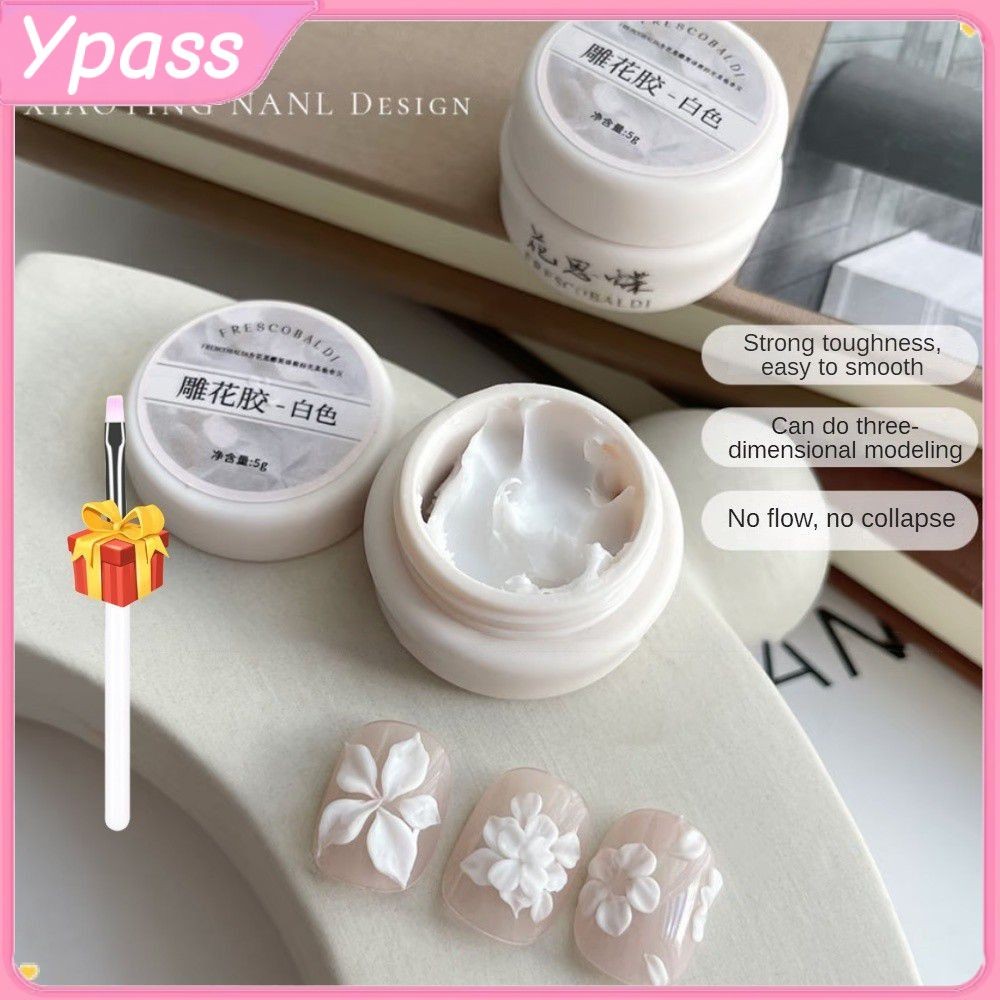 CYREAL 【ของขวัญฟรี】กาวแกะสลัก Hua Si Die กระป๋องสีขาว กาวแกะสลักเล็บเจล PVC ด้าน 3D กาวแกะสลัก ...