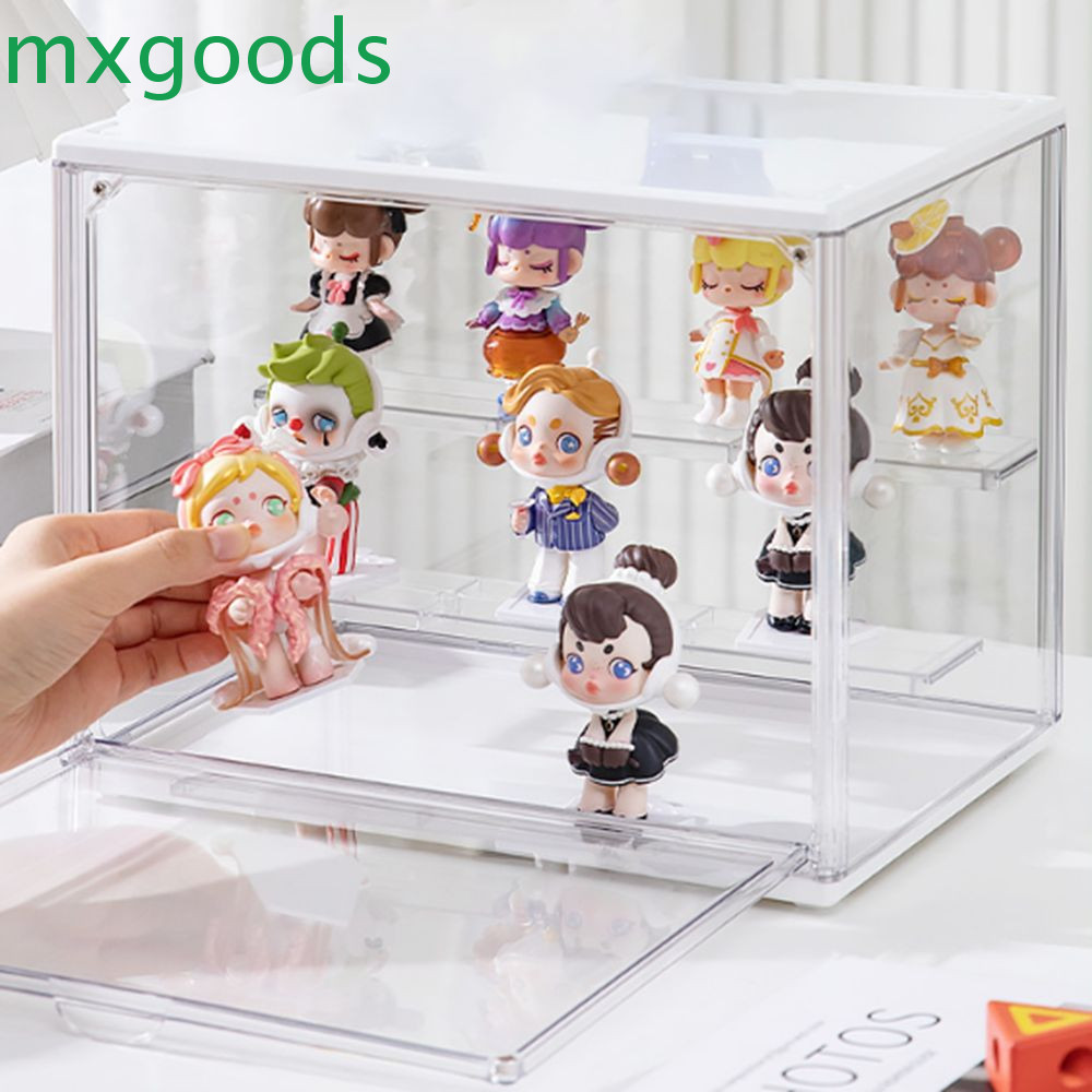 Mxgoods 3ชั้น ไรเซอร์ ยืนกรณี,พลาสติกโปร่งใสตุ๊กตาแสดงกรณี,ปฏิบัติความจุขนาดใหญ่วางซ้อนกันได้ที่ ...