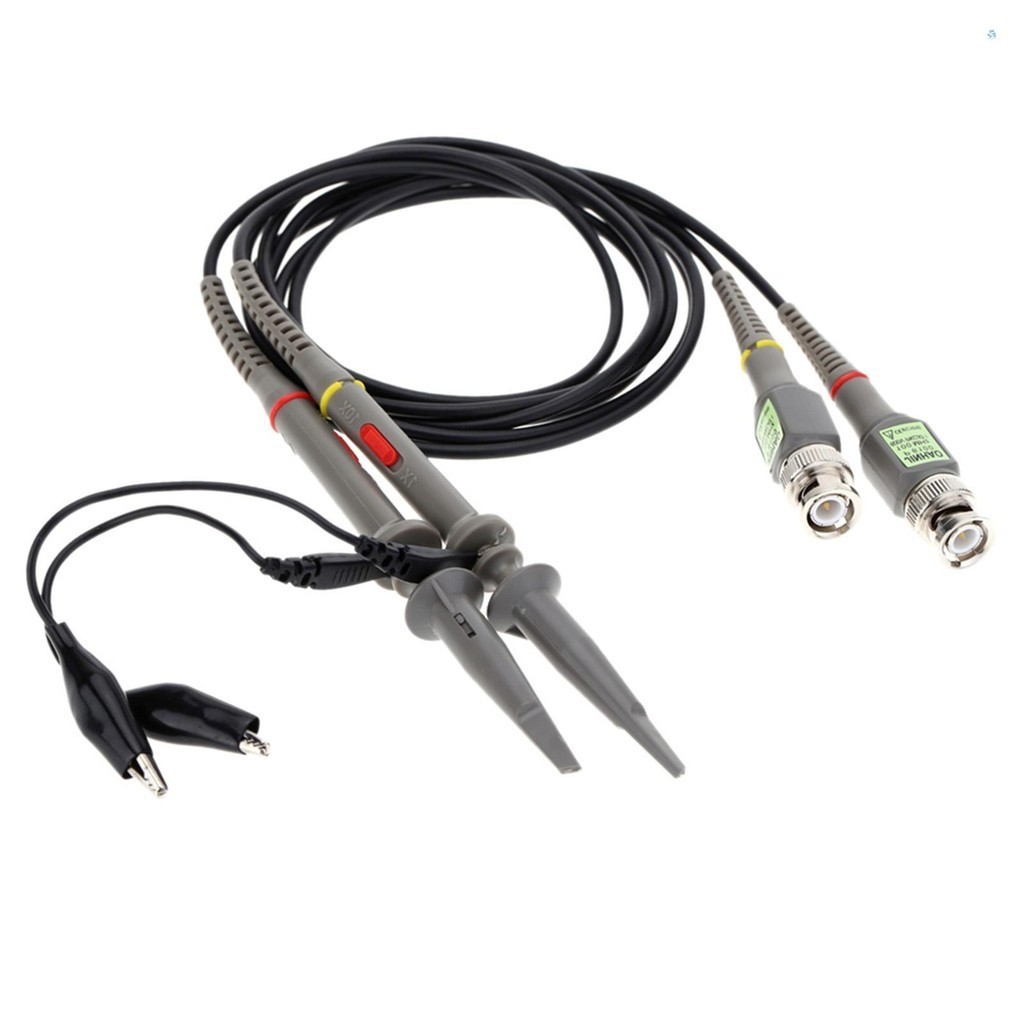P6100 2 ชิ้นความแม่นยําสูง Oscilloscope Probe 1X 10X 100MHz คลิปจระเข้ ...