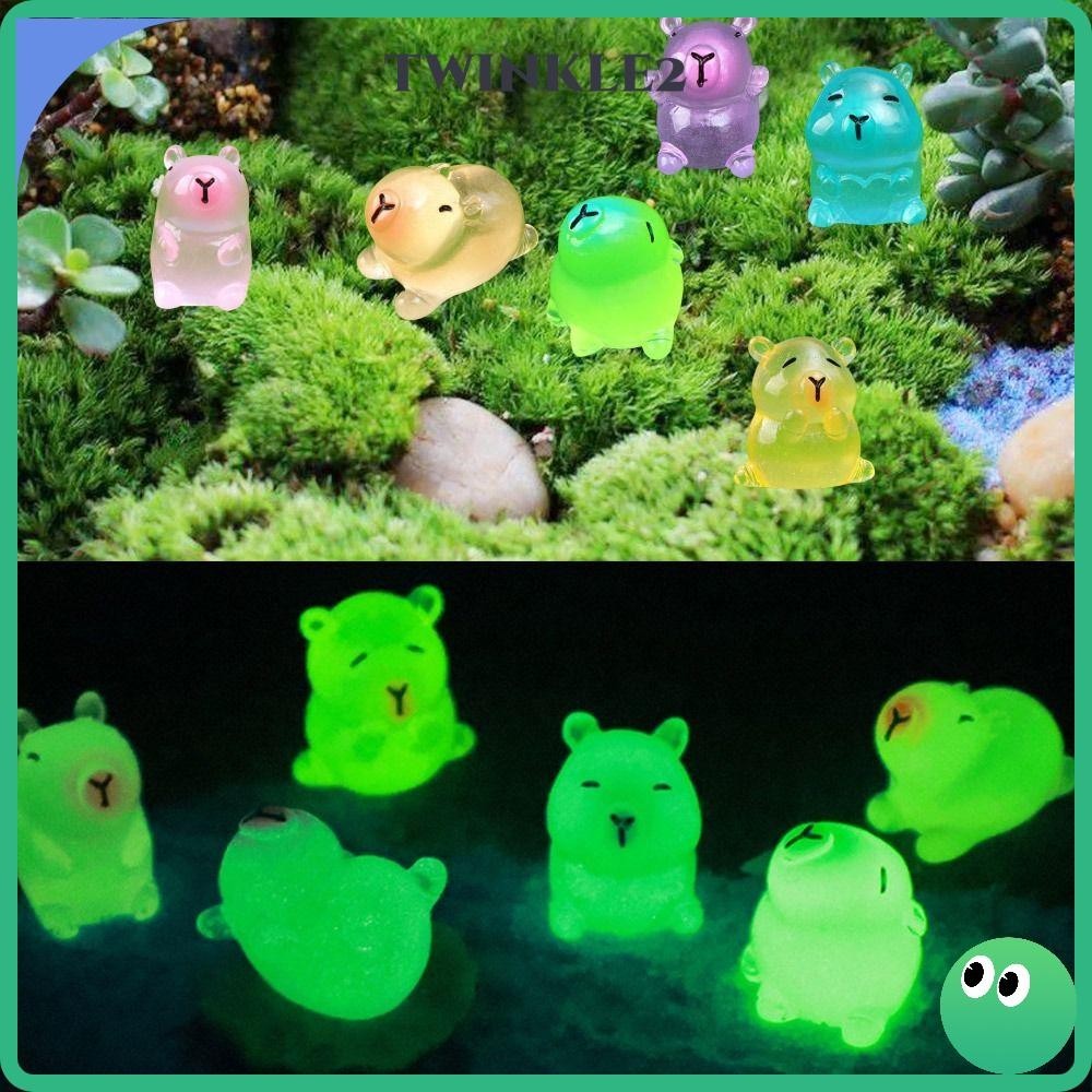 Twinkle ตุ๊กตา Capybara ขนาดเล็ก, ของขวัญบอนไซการ์ตูน Capybara รูปปั้น, สัตว์รุ่นเรซิ่น DIY บ้าน ...