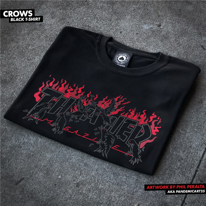 Thrasher Crows American Version Blood Color Flame Crow Dark Flame เสื้อ ...