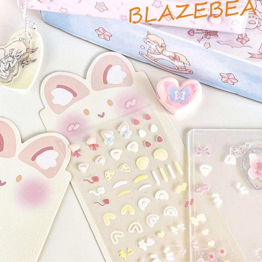 Blazebea กระต่ายหู Blusher สติกเกอร์, PET อัลบั้ม DIY ตกแต่งสติกเกอร์, การ์ตูนน่ารักการ์ดรูปถ่าย ...