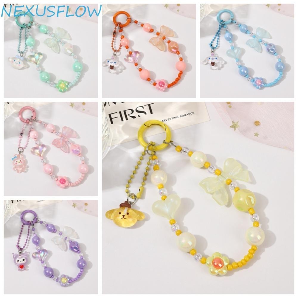 Nexusflow Kuromi โทรศัพท์ Chain, My Melody Cinnamoroll ลูกปัดโทรศัพท์จี้,ส่วนบุคคลลูกปัดแขวนสาย ...