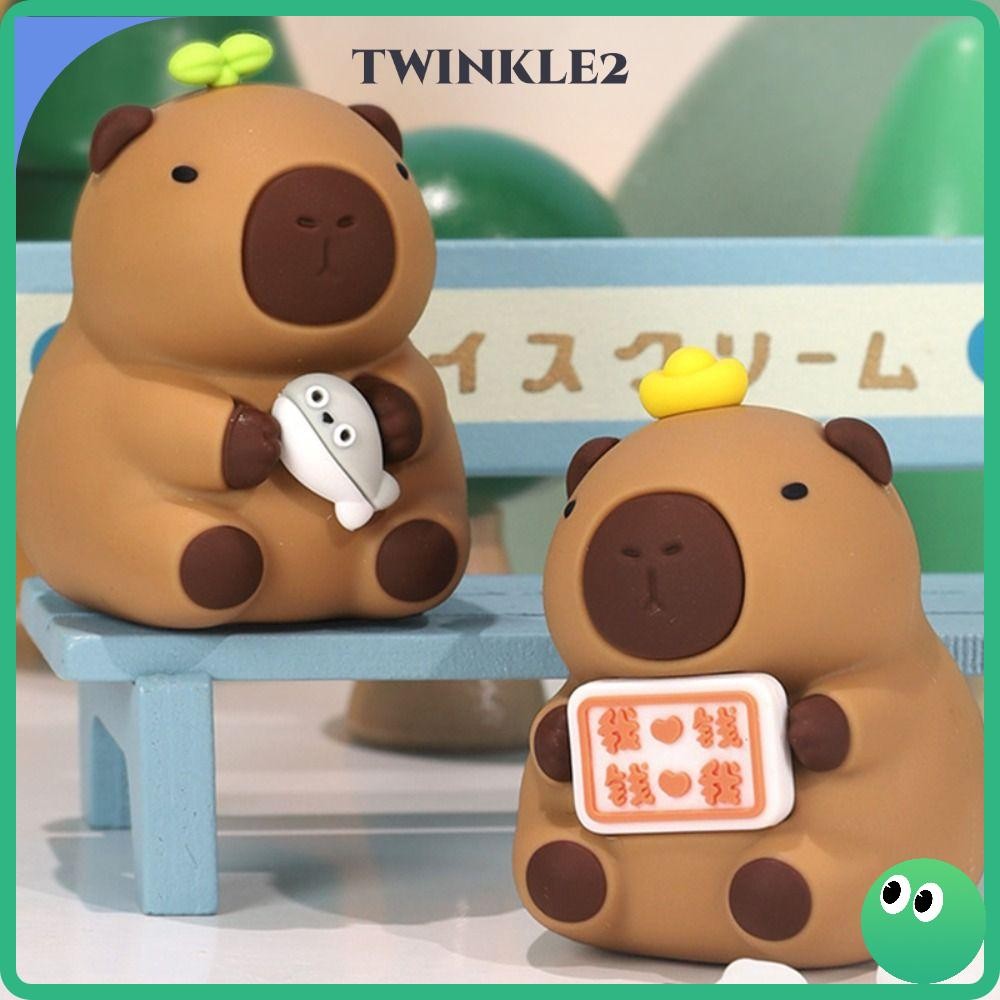 Twinkle การ์ตูน Capybara รูปปั้น, Drop กาว DIY Miniature Capybara ตุ๊กตา, ฉากน่ารักตุ๊กตาตกแต่ง ...