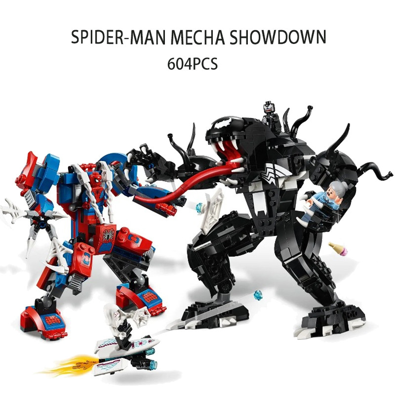 76115 Spider-Man Mechanical Battle มาร์เวลชุดบล็อกของเล่นของขวัญ(604 ...