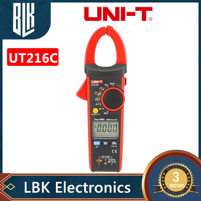 UNI-T UT216C คลิปแอมป์ TRUE RMS แคล้มป์มิเตอร์ ดิจิตอล 1000V กิ๊ปแอมป์ ...