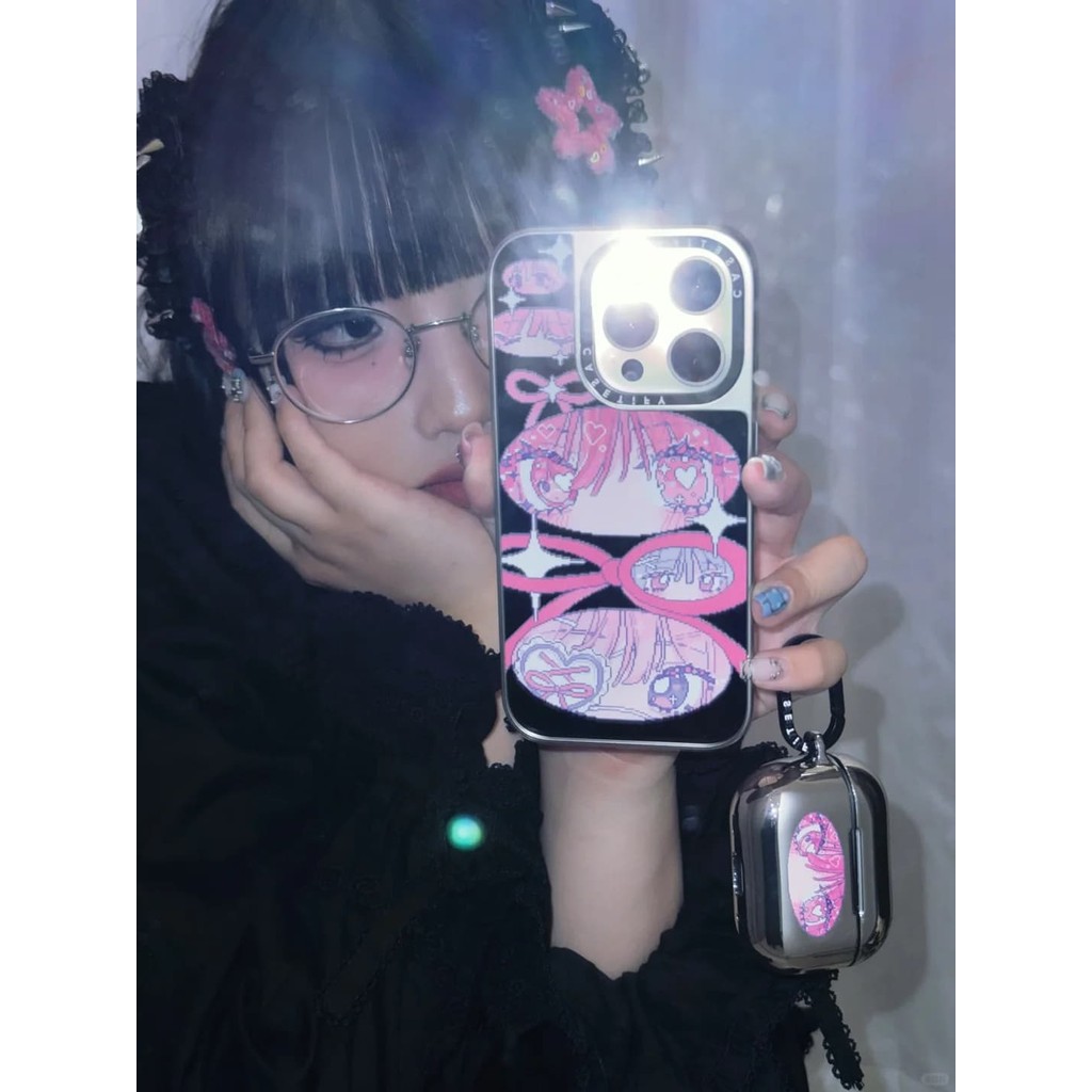 Casetify X Anarrator Ribbons And Love แม่เหล็กดูด Black & Sliver กระจก ...