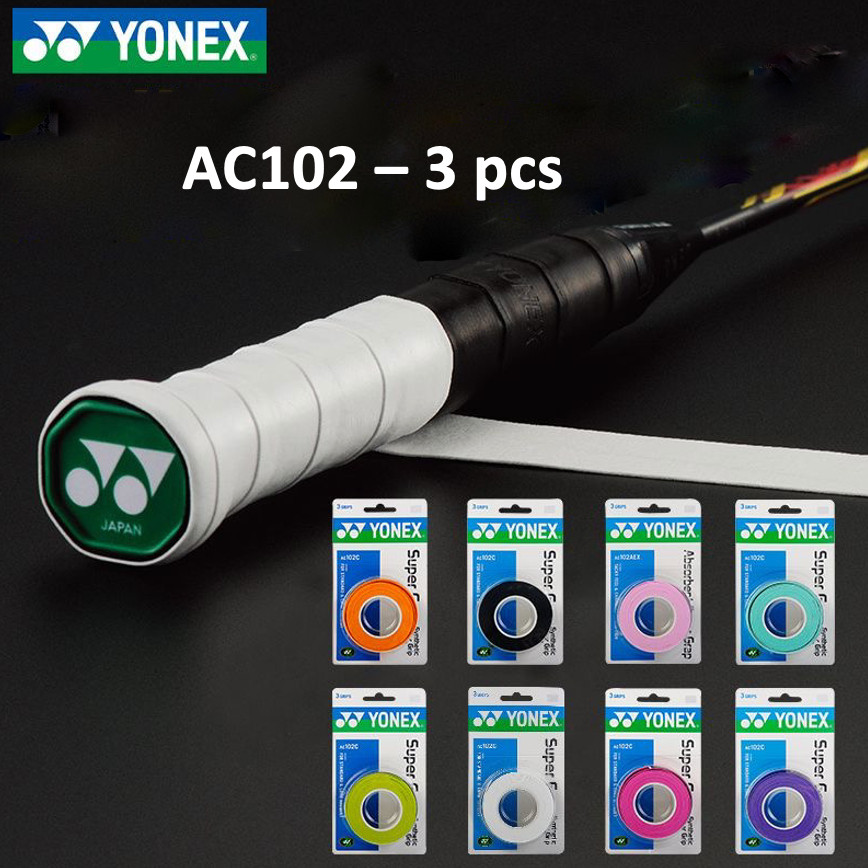 Yonex SUPER GRAP AC102 (Tucky Feel) แพ็ค 3 ชิ้น - YONEXs โอเวอร์กริปที่ขายดีที่สุดสําหรับเทนนิส ...