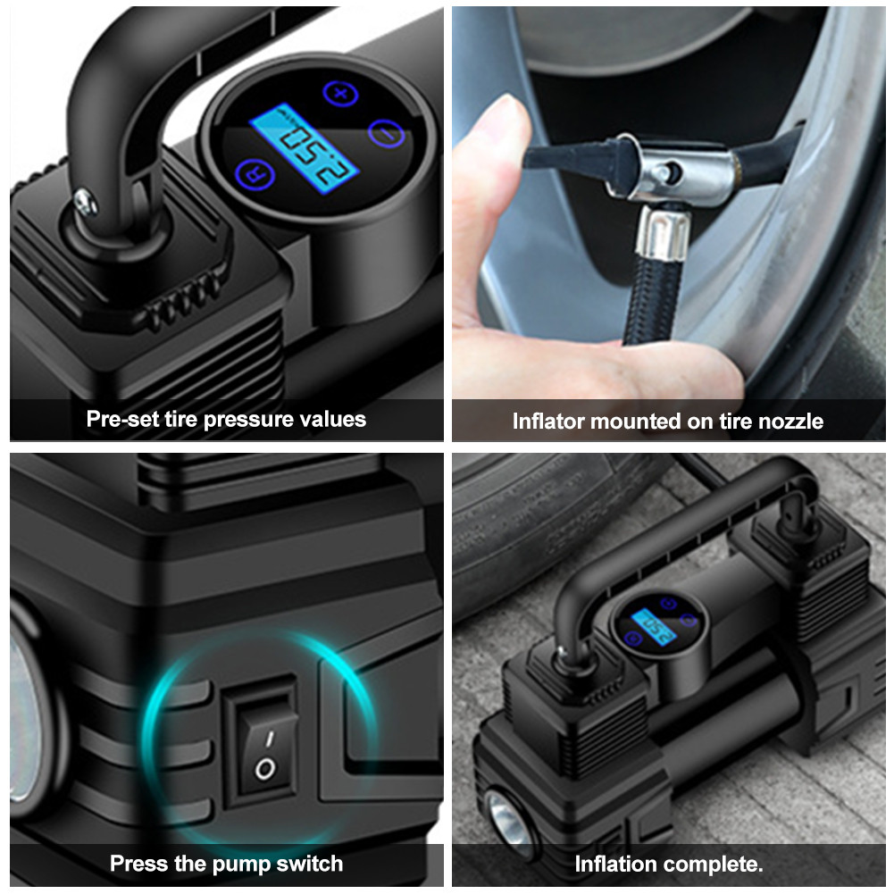 [Laicee.th] 12V 150PSI เครื่องเติมลมยางไฟฟ้าพร้อมไฟ LED รถปั๊มยางรถ Tyre Inflator | Shopee Thailand