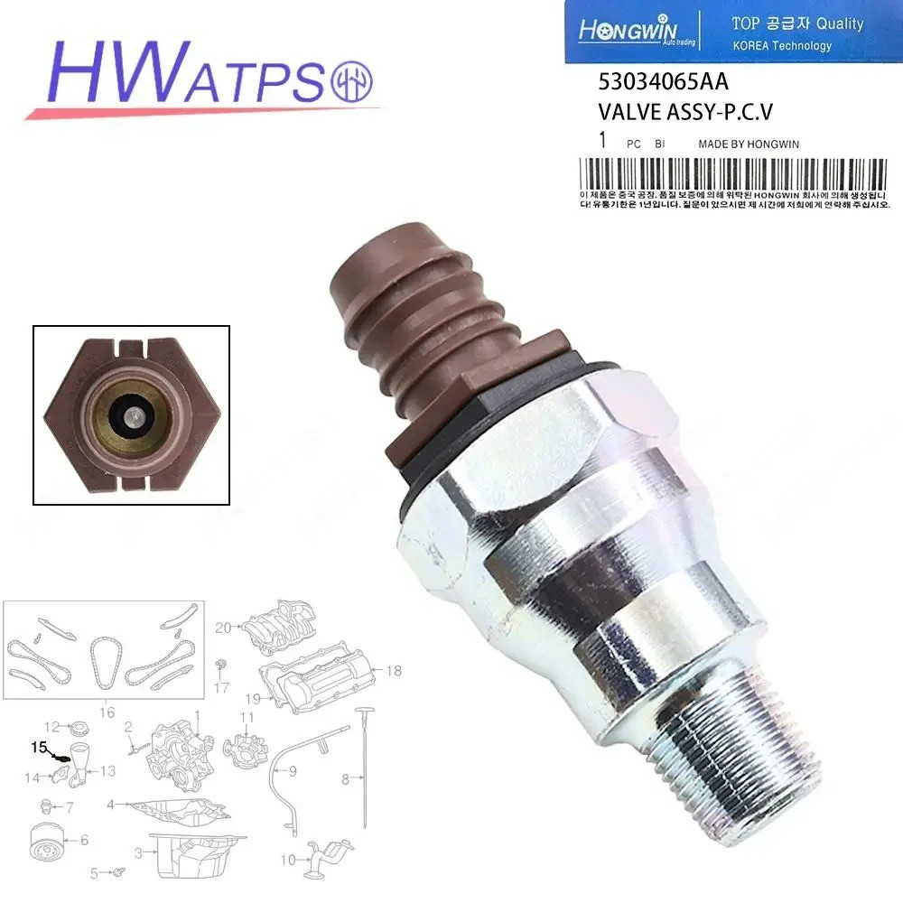 53034065AA Positive Crankcase ระบายอากาศ PCV วาล์วสําหรับ Dodge Ram ...