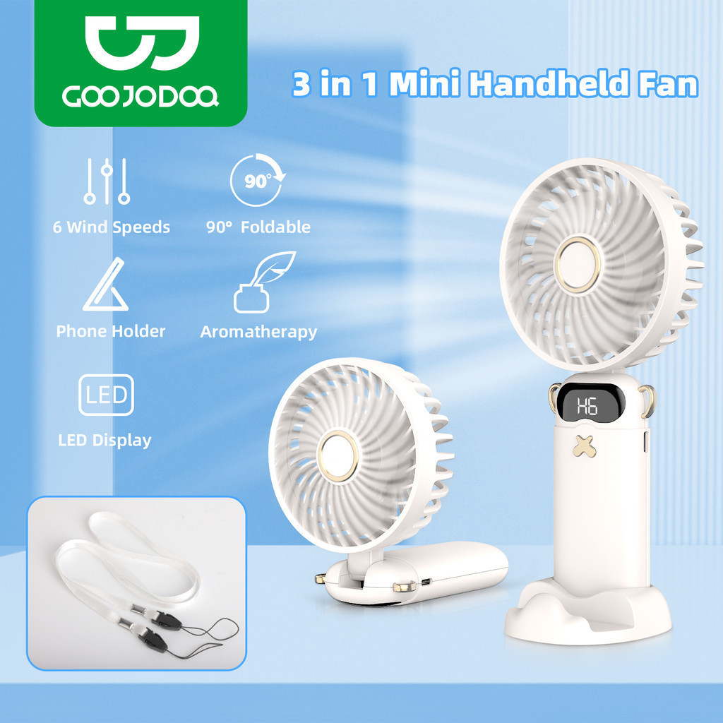 GOOJODOQ Versatile 3-in-1 Handheld Fan with Detachable Base and Phone ...