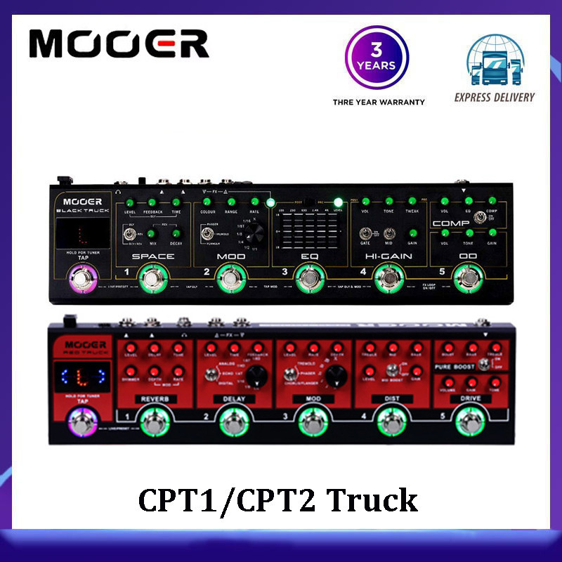 Mooer CPT1/CPT2 รถบรรทุกเกินบิดเบือนกระตุ้นความล่าช้าเสียงสะท้อนไตรล ...