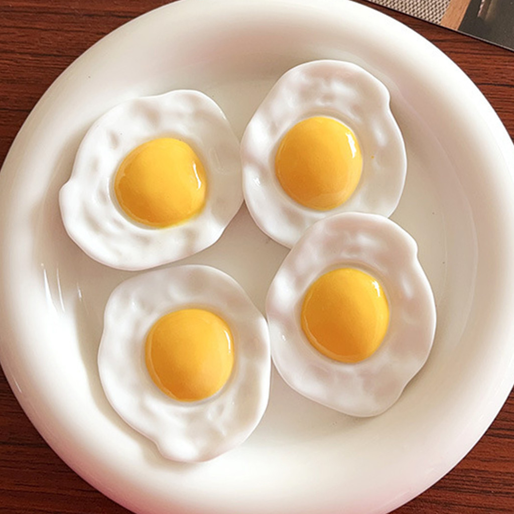 1 ชิ้นเกาหลีรุ่น Simple Niche Design Creative จําลอง Poached ไข่อาหารคลิปด้านข้าง | Shopee Thailand