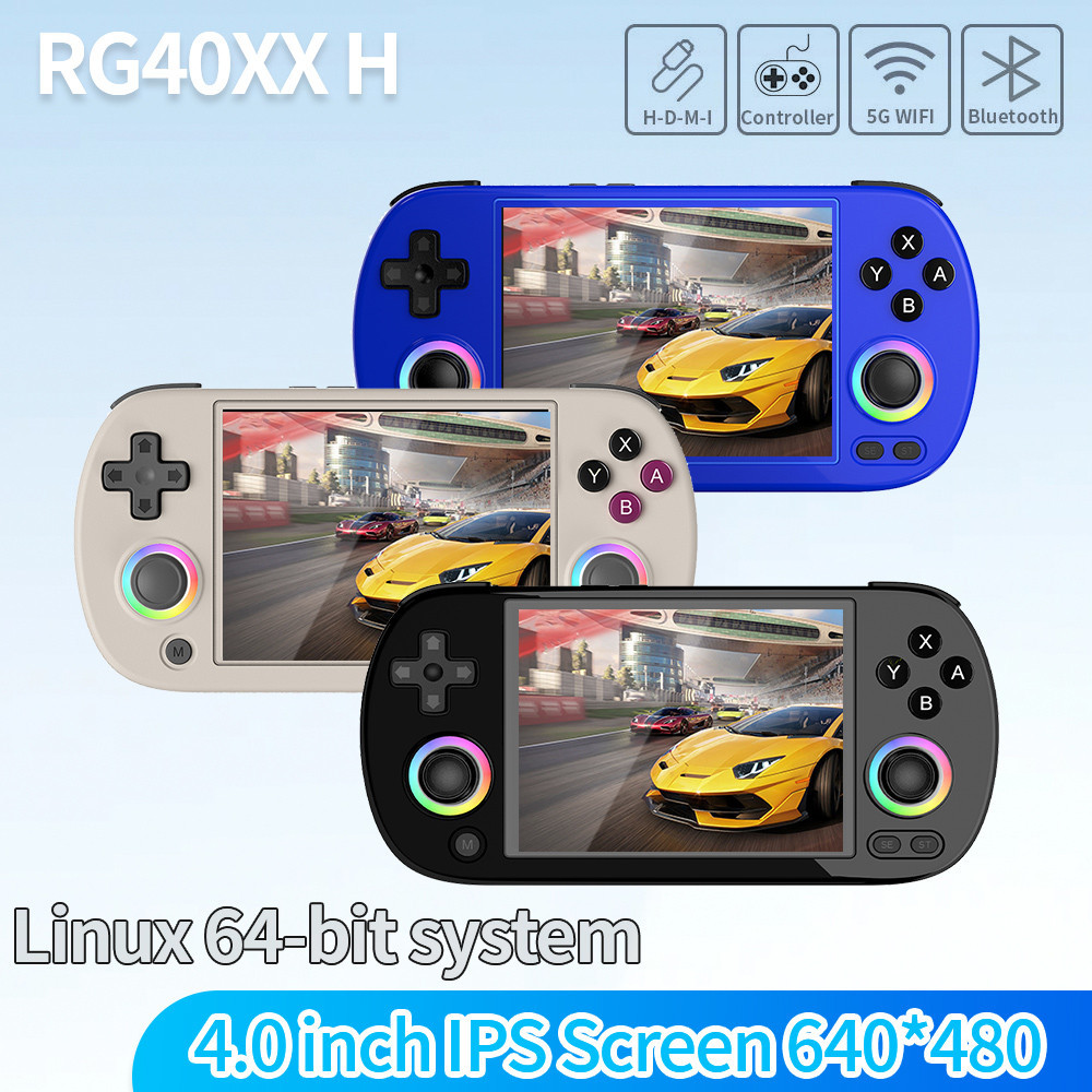 Anbernic RG40XX H คอนโซลเกมมือถือ 4.0 นิ้วหน้าจอ IPS จอยสติ๊กสนับสนุน ...