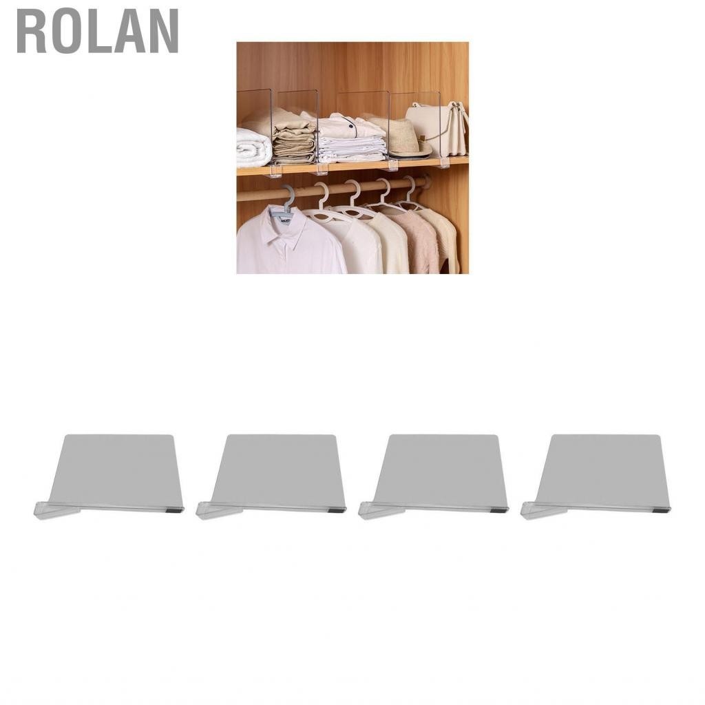Rolan ชั้นวางของตู้เสื้อผ้าตัวแยกปรับได้ 4 ชิ้นตัวแบ่งที่ชัดเจนสำหรับ ...