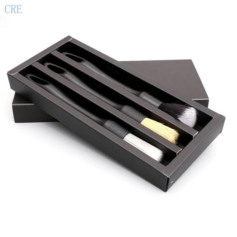 Cre 3 ชิ้น Car Detailing Brush Set Soft Bristle Car Cleaning Brush แปรง ...