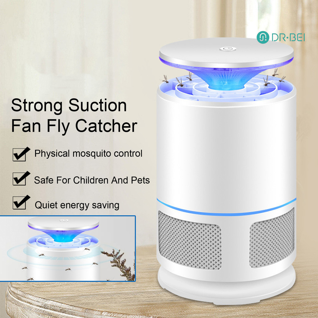 Dr.bei USB Fly Trap Light 7 ใบมีดพัดลม Silent UV Light Fly Catcher ใน ...