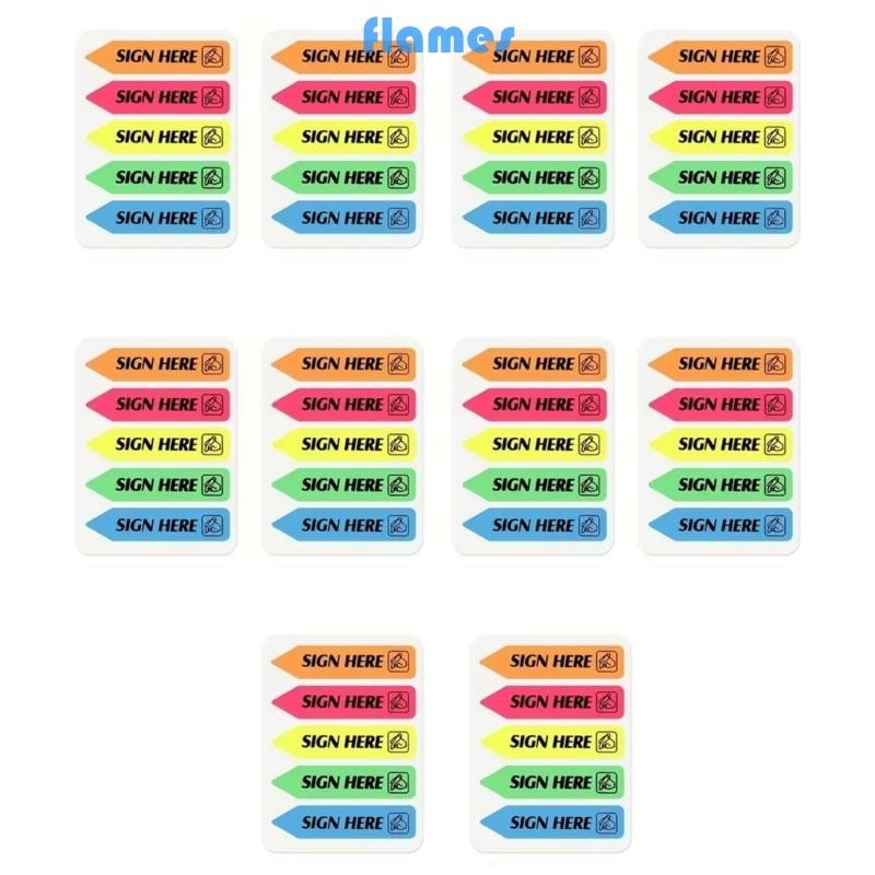 Fl Sign Here สติ๊กเกอร์ป้าย Here Tabs Easy to Post Sign Date Here ...